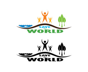 Save oceans lettering with two blue Royalty Free Vector