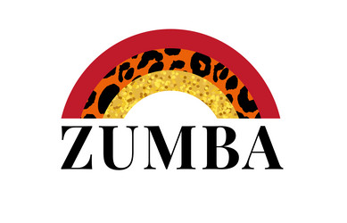 Slogan zumba dance studio multicolor sliced word Vector Image