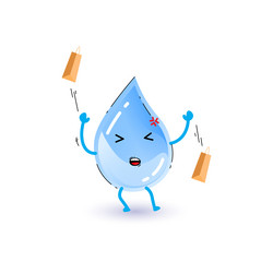 Water character designs with funny and cute Vector Image