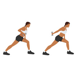 Woman doing bent over double arm tricep kickbacks Vector Image