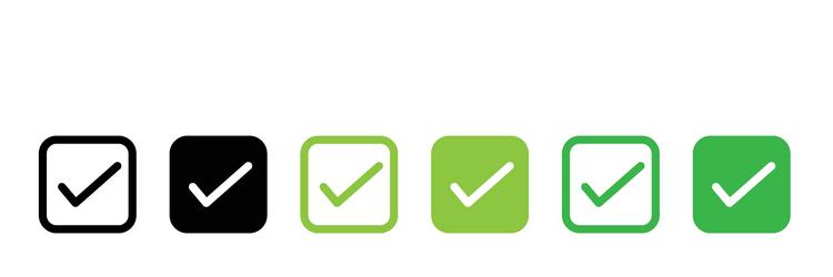 Checkbox icon set check box tick mark symbol Vector Image