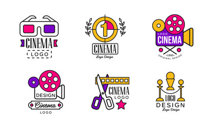 Cinematography and motion picture logo design Vector Image