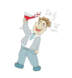 Drunk man talking nonsense cartoon Royalty Free Vector Image