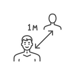 Social distance line icon outline Royalty Free Vector Image