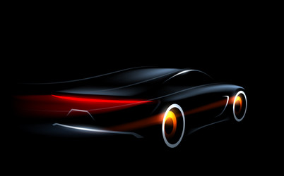 Black car silhouette with light motion effect Vector Image