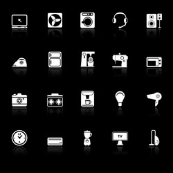 Electrical machine icons on black background Vector Image