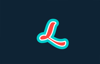 Red green handwritten o alphabet letter icon logo Vector Image