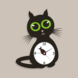 Cat clock Royalty Free Vector Image - VectorStock