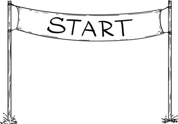 Race line with start banner isolated Royalty Free Vector