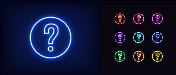 Outline neon question bubble icon glowing neon Vector Image