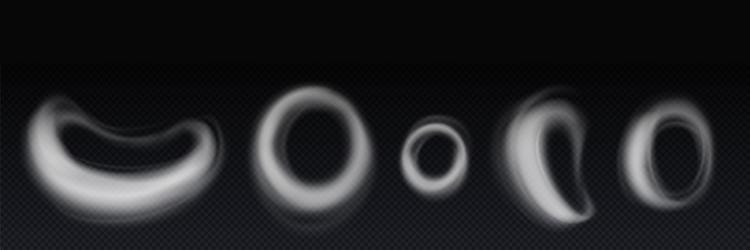 Smoke ring cloud steam round effect Royalty Free Vector
