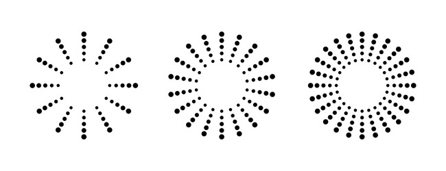 Dot radial circle lines circular radiating speed Vector Image