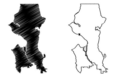 Seattle Outline Map Vector Images (87)