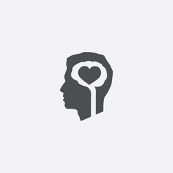Two color brain body organ icon from human Vector Image