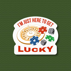 Gambling lucky sticker logo badge design Vector Image