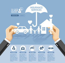 Insurance protection services design template Vector Image