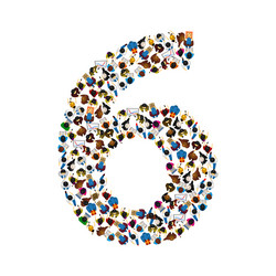Large group of people in number 6 six form Vector Image