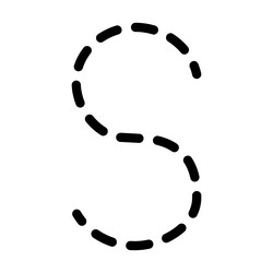 Tracing alphabet letter s lowercase prewriting Vector Image