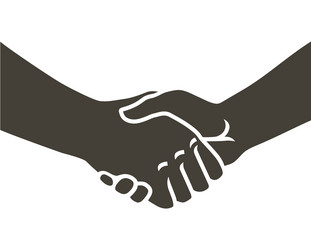 Two hands shaking each other partners handshake Vector Image