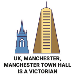 England manchester manchester town hall Royalty Free Vector