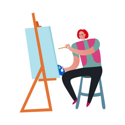 Female artist painting Royalty Free Vector Image