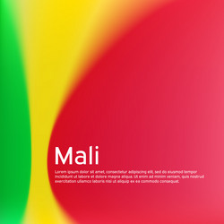 Mali flag stylized design national poster Vector Image
