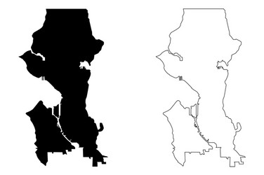 Seattle Outline Map Vector Images (87)