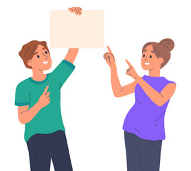 People pointing to something characters Royalty Free Vector