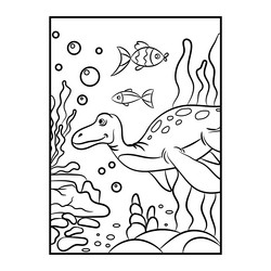 Dinosaur coloring page kids preschool activity Vector Image