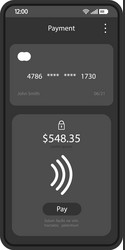 Mobile banking interface template Royalty Free Vector Image