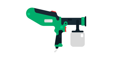 Air compressor with spray gun outline icon Vector Image
