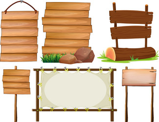Wooden signs template on white background Vector Image