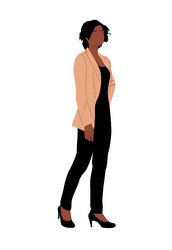 Girl walking side view isolated on white Vector Image