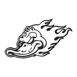 Duck flame gradient color logo design Royalty Free Vector