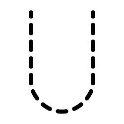 Tracing alphabet letter u prewriting dotted line Vector Image