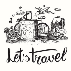 Travel collection Royalty Free Vector Image - VectorStock