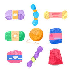 Needlework yarn wool cartoon Royalty Free Vector Image