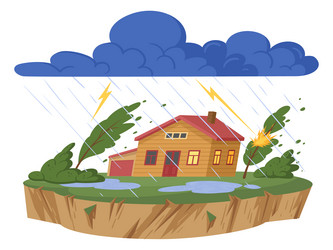 Cartoon storm wind natural disaster superstorm Vector Image