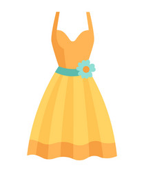 Yellow female dress concept Royalty Free Vector Image