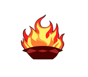 Flame fire cooking cartoon design Royalty Free Vector Image