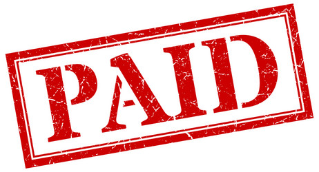 Rubber stamp lunas paid in indonesia language Vector Image