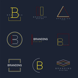 Letter b overlapping triangles logo Royalty Free Vector