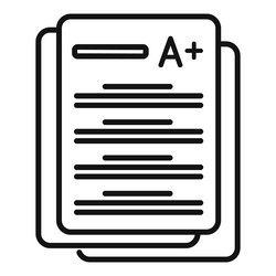 Mark answer icon outline test exam Royalty Free Vector Image