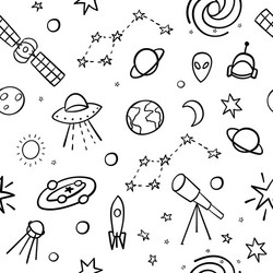 Pattern on space topic Royalty Free Vector Image