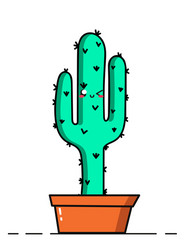 Funny cute cactus winking face cartoon Royalty Free Vector
