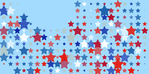Red blue white stars on light Royalty Free Vector Image