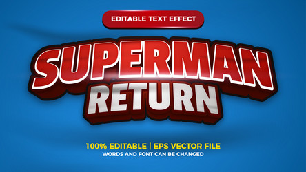 Kids corner cartoon comic 3d editable text style Vector Image