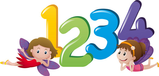 Two kids counting numbers Royalty Free Vector Image