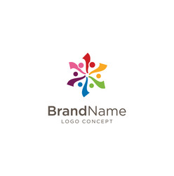 Circle group diversity unity colored logo Vector Image