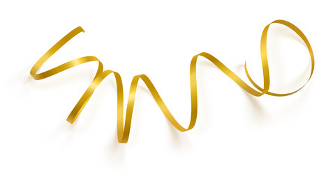 Decorative gold ribbon with shadow isolated on Vector Image